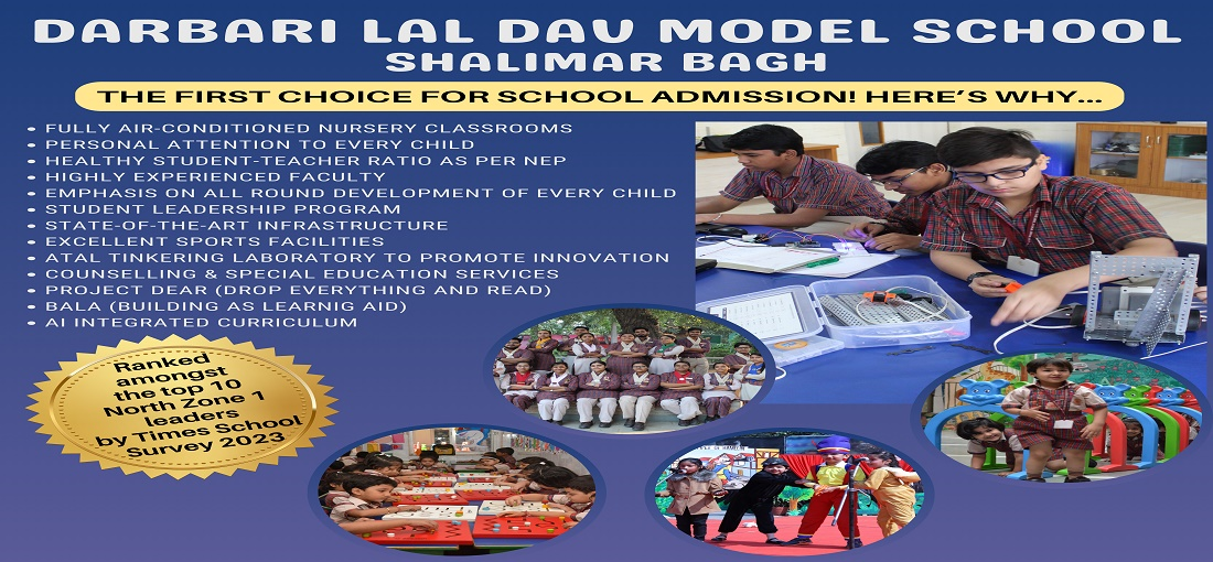 WELCOME TO DARBARI LAL D.A.V MODEL SCHOOL